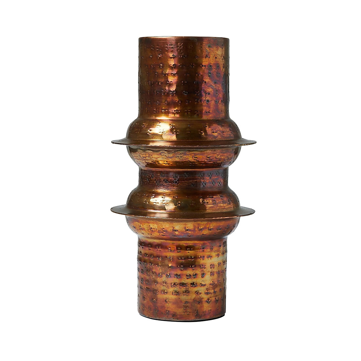 Creative Co-Op Modern Sculptural Metal, Antique Copper Finish Vase