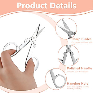 PDCTACST Small Folding Scissors, 4 PCS Mini Stainless Steel Foldable Scissor, Portable Travel Cutter Pocket Craft Scissors for School Classroom Home Camping Sewing Paper Cutting DIY Fabric Project