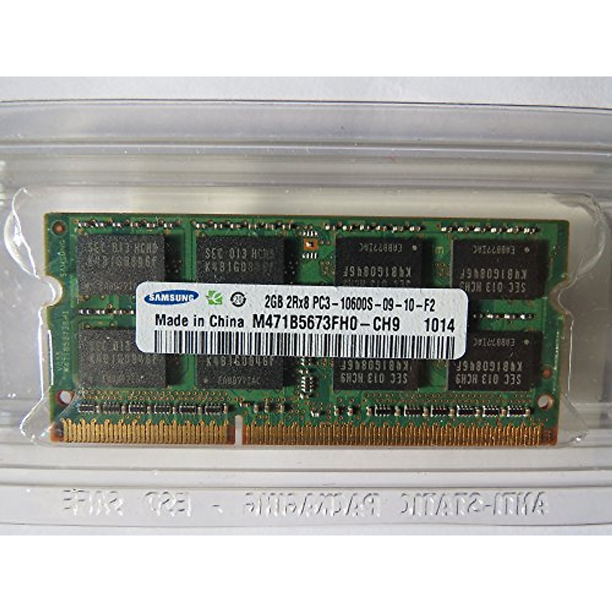 2GB DDR3 SODIMM PC-10600 1333MHz 256M X 64 Samsung Chip CL9 M471B5673FH0CH9