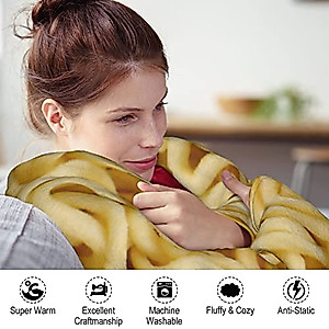 Instant Noodles Blanket, Funny Realistic Food Throw Blankets Ramen Texture Print Novelty 50"x40" Flannel Fleece Blanket for Bedroom Living Rooms Sofa Couch Beds Office Lap