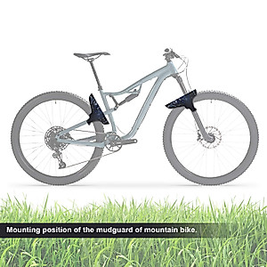 Micro Traders 2X MTB Bicycle Mudguards Kit Black Blue Mountain Bike Front Rear Splash Mud Guards Ultra Thin Fit for 26“ 27.5” 29“ Wheel