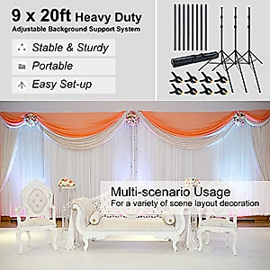 LINCO Backdrop Stand for Parties 9×20 ft Heavy Duty Photography Video Studio Background Kit 4166 for Wedding Parties Photo Shooting