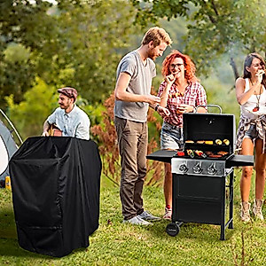 Grill Cover 52 Inch, Mutsitaz Waterproof and Fade Resistant BBQ Cover, Compatible for Weber, Char Broil, Nexgrill Grills, etc, Black