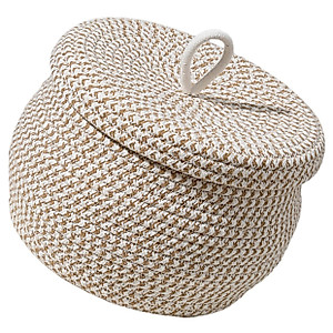 Hemoton Rope Storage Basket Lidded Basket Nursery Storage Container Rattan Storage Basket Wicker Basket with Lid Decor Multifunctional Storage Baskets Baby Diaper Rack Cotton Rope Cute