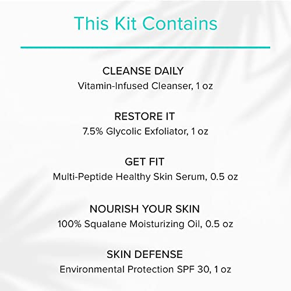 ClarityRx Age Reversal Anti-Aging Skin Care Set, Kit Includes Natural Plant-Based Face Wash, Glycolic Acid Facial Scrub, Peptide Serum, Squalane Moisturizing Oil, SPF 30 Sunscreen