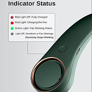 UJAY Neck Fan,4000mAh Personal Portable Bladeless Cooling Fan,USB Rechargeable Fan,360° Surround Wind,3-Speed Strong Wind, Low Noise,Non-Slip Silicone,Suitable for Outdoor,Shopping,Travel,Camping