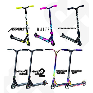 Riprail Mission Stunt Scooter for Skatepark. Pro Scooter for Kids 43" Inches and Up. Unisex Trick Scooter for All Skill Levels. Performance BMX Scooter for Beginner or Professional - Black/Blue