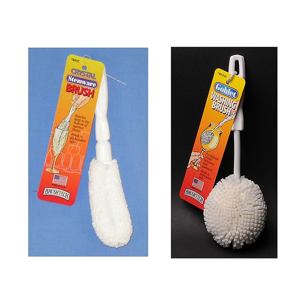 New! Brushes for all Wine glasses, Goblets and Flutes(2 Brushes)