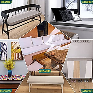 mudilun Bench Cushions,Indoor Window Seat Cushions,Soft and Comfortable Piano Bench Cushions,Washable Patio Furniture Cushion,with Zipper and Adjustable Straps(Light Grey, 40 * 17.7 * 1.96)