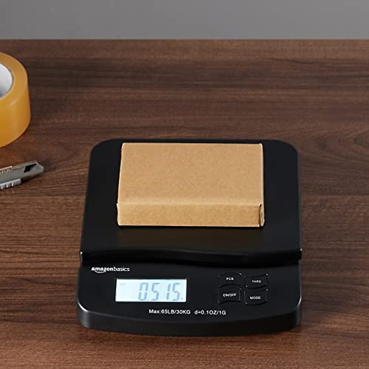 Amazon Basics Digital Postal Table Top Scale - AC Adapter, Counting Function, 65 Pound Capacity, 0.1 Ounce Readability