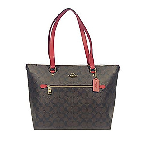 Coach Gllery Tote Shoulder Handbag (IM/Brown True Red), Large