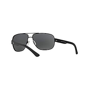 A|X ARMANI EXCHANGE Men's AX2012S Rectangular Sunglasses, Matte Black/Grey, 62 mm