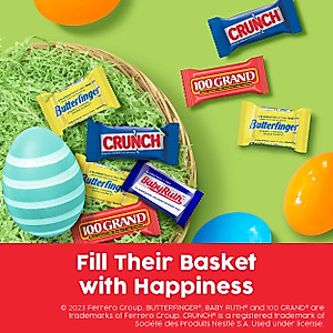 Butterfinger and Co. Bulk Chocolatey Candy Bag, Mix of Fun Size Butterfinger, CRUNCH, Baby Ruth and 100 Grand Milk Chocolatey Bars, Easter Basket Stuffers, 39.8 oz, 70 Count