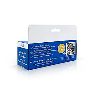 Cat Litter Pail Bag Refills, Fits Litter Genie, Fits Litter Genie Plus, Roll of 25 Bags