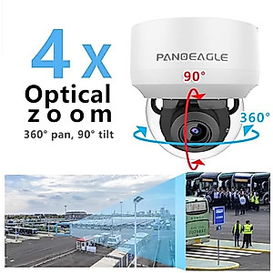 Compatible for Hikvision 5MP Outdoor PTZ PoE IP Dome Camera,4X Optical Zoom 16x Digital Zoom Pan/Tilt with164ft Night Visiont,Built-in Mic,IP67 Weatherproof,Motion Detection