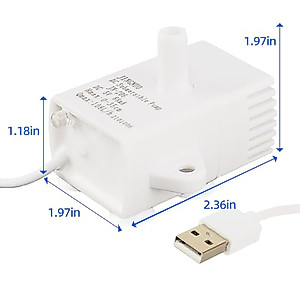 furrybaby Pet Water Fountain Replacement Pump and Light Set (For Circular Water Fountain)