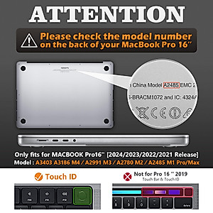 SEYMAC stock Case for MacBook Pro 16 inch 2024-2021 A3403 A3186 A2991 A2780 A2485, Shock-Absorbing Protection with Folding Stand &Mouse Pad/Bag Case for MacBook Pro 16'' M4/M3/M2/M1 (HardBlack)
