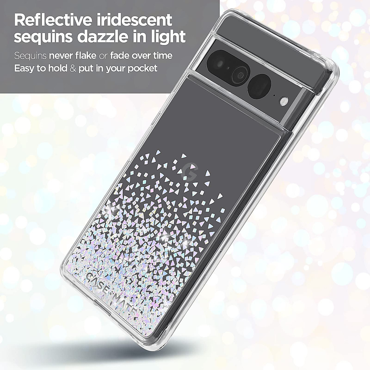 Case-Mate Google Pixel 7 Pro Case - Twinkle Ombre Diamonds - with 10ft Drop Protection & Wireless Charging - Luxury Bling Glitter Case for Pixel 7 Pro, Anti Scratch, Shock Absorbing Materials, Slim