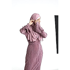 Anika Fashion Warehouse All Season Women Soft and Non-Slip Chiffon Long Scarf - Fashion Muslim Hijab Scarf Head Wrap Scarves 80 X 30 Inches Long Solid Color - Nude Pink