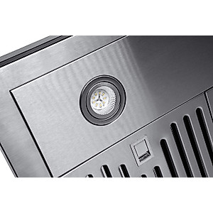 Hauslane Wall Mounted Range Hood 36 Inch WM-739, Powerful Suction, Wall Mount Kitchen Vent, Stainless Steel, Black Glass Panel, 3 Speed Touch Control, Baffle Filter Vented or Ventless 6" Duct