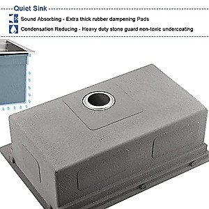 33 Inch Drop In Kitchen Sink Workstation-Hovheir 33x22 Stainless Steel Topmount Double Ledges Workstation Sink 16 Gauge Deep Single Bowl Overmount