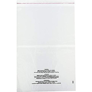 Uline 400 Piece Self Seal Suffocation Warning Combo Pack 1.5 Mil Poly Bags: 4 Sizes, 100 Each: 6x9, 8x10, 9x12, 11x14
