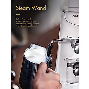 Yabano Espresso Machine, 3.5Bar Espresso Coffee Maker, Espresso and Cappuccino Machine with Milk Frother, Espresso Maker with Steamer (White)