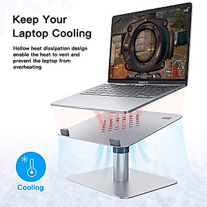 M&HONG Laptop-Ständer drehbar höhenverstellbar um 360 Grad ergonomischer Computer-Ständer Notebook-Halter für Schreibtisch kompatibel mit MacBook Dell XPS Lenovo mehr 10-16 Zoll Laptops