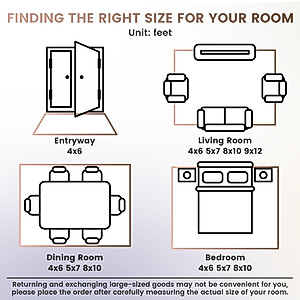 Washable 8x10 Modern Area Rug for Living Room, Brown Minimalist Aesthetic Abstract Boho Large Rugs, Ultra-Thin Low Pile Soft Nonslip Indoor Floor Carpet for Office Bedroom Playroom Classroom Dorm