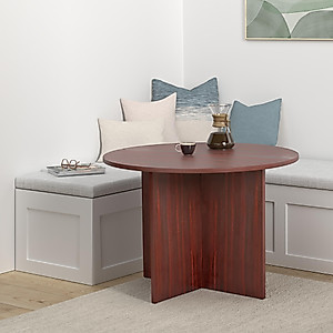 Alera ALEVA7142MY Valencia 29-1/2 in. x 42 in. Round Conference Table with Legs - Mahogany