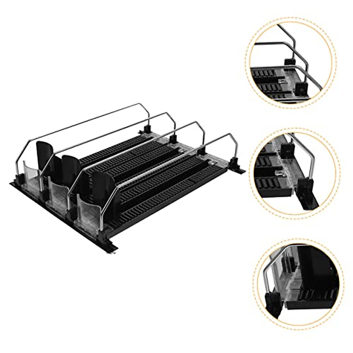 Baluue 3pcs Drink Pusher Mini Drinks Freezer Organizer Soda Bottle Dispenser Drink Propeller Vending Machine Glide Soda Bottle Organizer Stainless Steel Shelf Automatic Shelf Drink Puller