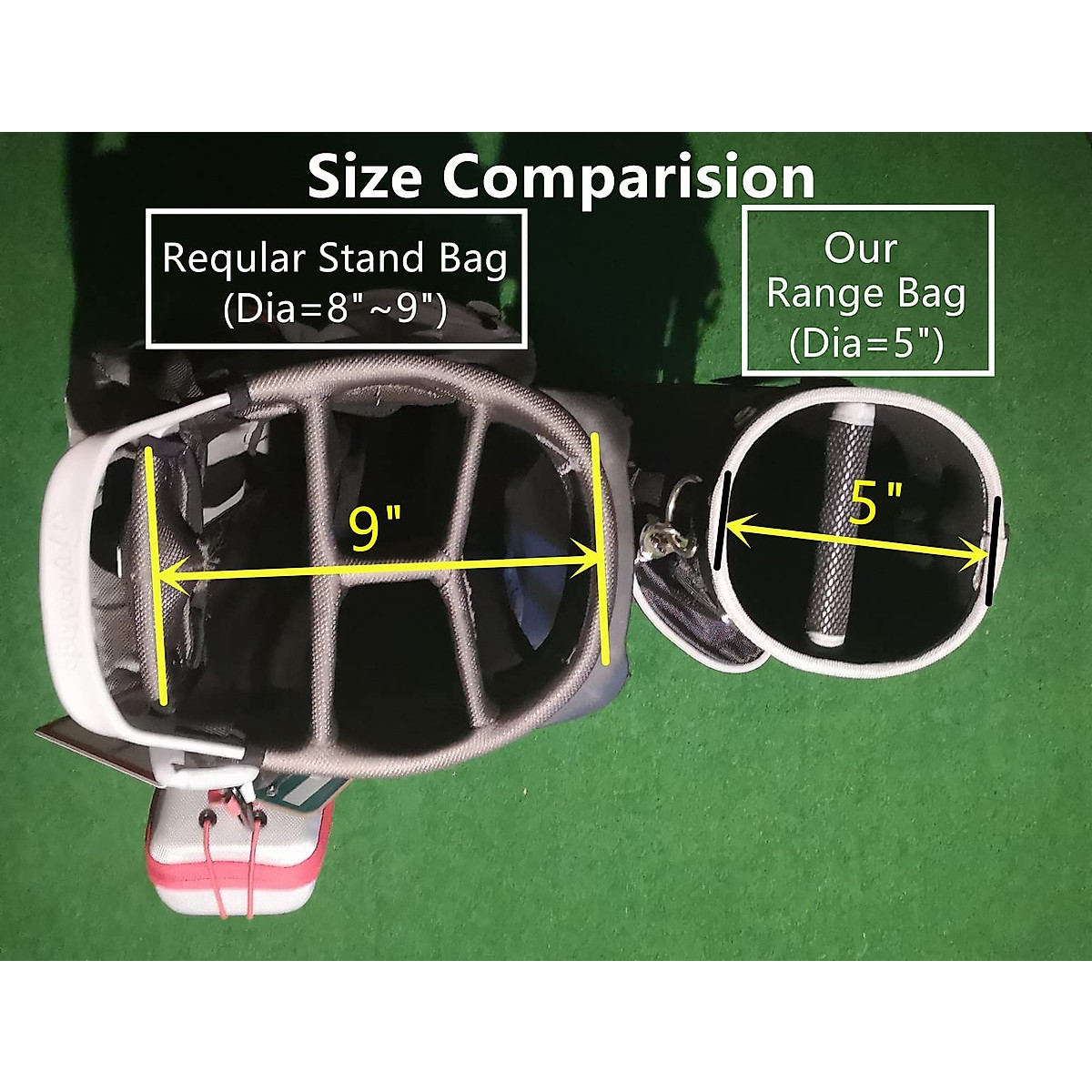 C9 A99 Golf Men's & Women's Practice Sunday Bag Range Pencil Carry Bag with Stand and Strap Golf Travel Bag Removable Top Black Great Gift for Golfer!