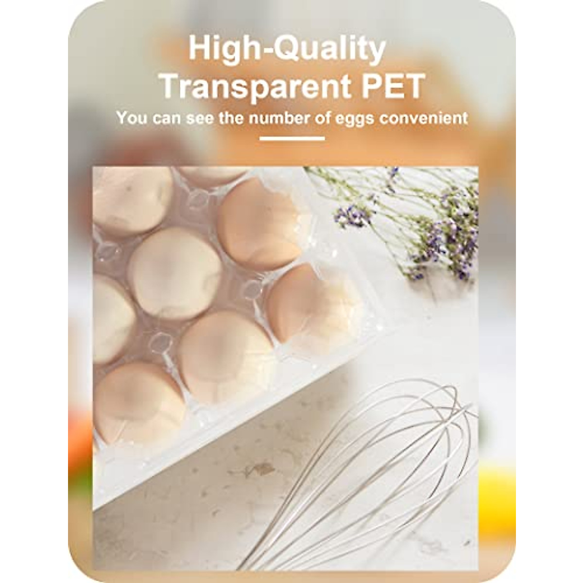 Pintuson Egg Cartons Cheap Bulk 60 Pack - Holds 1 Dozen Clear Blank Egg Cartons for Chicken Eggs - Medium Plastic Egg Carton for Home Ranch Chicken Farm, Commercial Market Display (3x4 Grids)