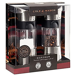Cole & Mason Precision Horsham Inverta Salt and Pepper Mill Gift Set, Chrome, 15 cm