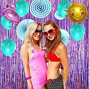 BRTOPMY 2 Packs 3.2ft x 8.3ft Purple Metallic Tinsel Curtain Shiny Foil Fringe Curtain Photo Backdrop for Birthday Party Baby Shower Barbie Trolls Party,Spa Party Mermaid Door Windows Wall Decoration