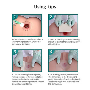 Dimora Calcium Alginate Wound Dressing, 4'' x 4'' Patches & Hydrocolloid Dressing 4'' x 4'', Sterile Self-Adhesive Patches