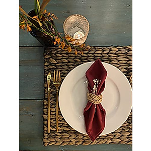 TAGREE Wicker Napkin Rings Set of 12, Woven Napkin Rings, Napkin Rings Bulk for Dinning Table, Easter Napkin Rings Set of 12, Farmhouse Napkin Rings, Rustic Napkin Rings