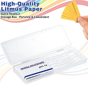 Threlaco pH Test Strips with Test Pipette Droppers and 1 Storage Case Full Range 1-14 Universal pH Test Litmus Paper pH Strips Water pH Tester pH Paper Test Strips for Wine Saliva Urine Soil (3 Pack)