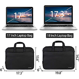 17 inch Laptop Bag, Travel Briefcase with Organizer, Expandable Large Hybrid Shoulder Bag, Water Resistant Business Messenger Briefcases Computer Bag for Men and Women Fits 17 15.6 Inch Laptop, Black