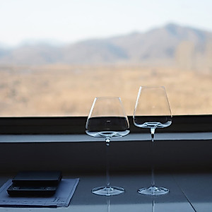 EUNA Red Wine Glasses - Extremely thin White Wine Glasses Burgundy Hand Blown Stemware Crystal Clear Long Stem Large Glassware as Gift (25 oz)