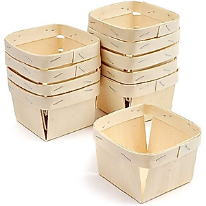 Bright Creations One Pint Wooden Berry Baskets (4 Inches, 10-Pack)
