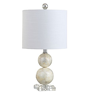 JONATHAN Y JYL1023A Bailey 19" Seashell LED Table Lamp, Coastal, Cottage, Transitional, Modern, Elegant, Office, Living Room, Family Room, Dining Room, Bedroom, Hallway, Foyer, Ivory
