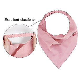 Tobeffect 8 Pack Hair Scarves Headband Elastic Boho Bandanas Scarf, Chiffon Head Kerchief with Hair Pins for Women Girls Farmhouse Hair Accessories, Solid Color