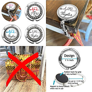 EKG Heart Stethoscope Tag (8 Color Choices) - Adjustable Yoke Steth Id Personalized with Name Monogram Occupation Title - Hospital Nurse Gift