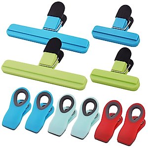 SUNMALL 10 Pack Chip Bag Clips, Magnetic Chip Clips, Heavy Duty Food Clips, Multicolored Bag Clips for Food Storage for Coffee, Bread Bags, Snack Bags and Food Bags