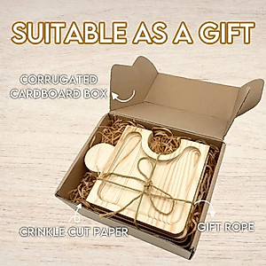 Wooden Tray For Food And Decor, Creative, Display And Fun, Splicing Puzzle Plate, Fruit, Dessert Plate, Nut, Snack Plate Set of 4