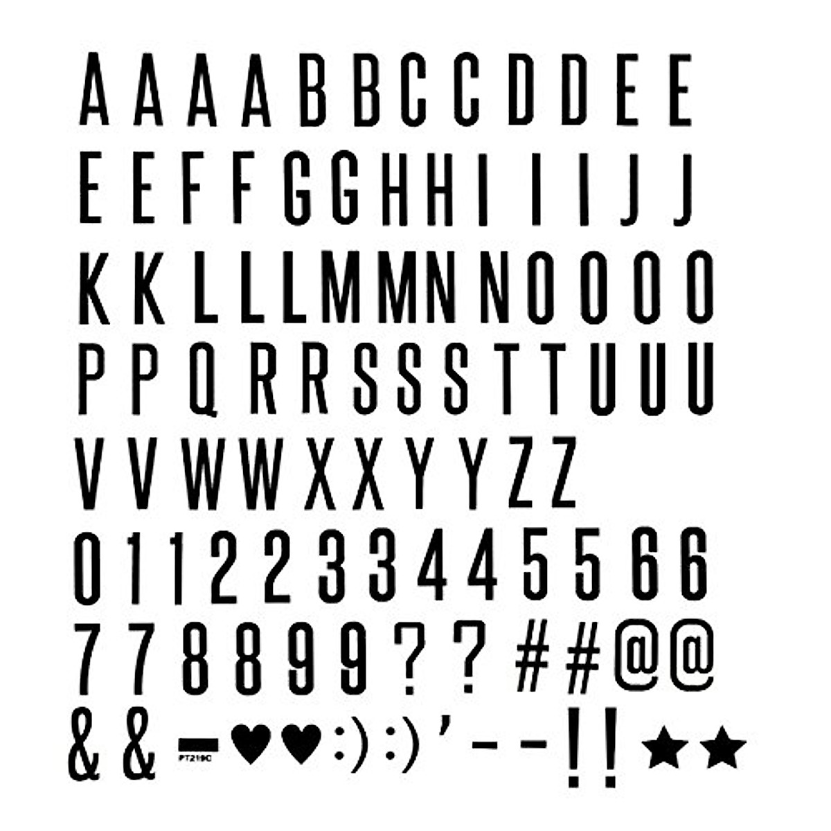 kwmobile Cinema Light Box Letters A4 Size - 105 Pieces Black Replacement Letters for Sign Letters Numbers and Symbols