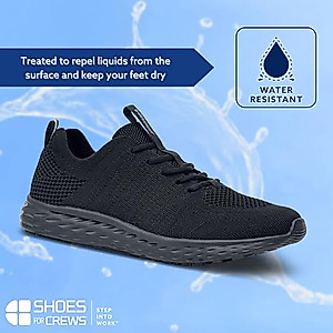 Shoes for Crews Everlight Mens Non Slip Work Shoes - Men's Work & Safety Footwear, Lace-Up Breathable Work Shoes for Men, Zapato de Trabajo para Hombre, Size 7 Black