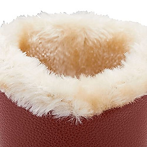 Juvale 2 Pack Eyeglasses Holder Stand, Plush Lined Bedside Glasses Case for Table, Desk, Nightstand (Black, Brown, PU Leather)