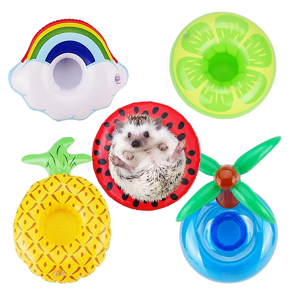SEZDEKI 5 Pack Bearded Dragon Bathtub Toy - Small Animal Toy Inflatable Float for Hedgehog Lizard Ferret Tortoise Small Pets Accessories Photo Shoot Toy Pet Supplies (5 Pcs)
